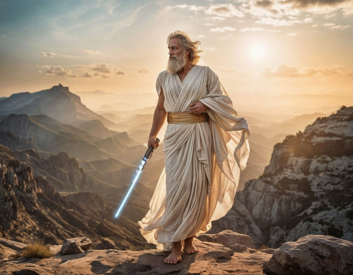 Jedi Zeus - Zeus Wields a Lightsaber on Olympus