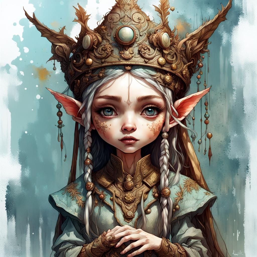 ""A cute puppet Queen Elf , award winning , masterpiece , insane ...