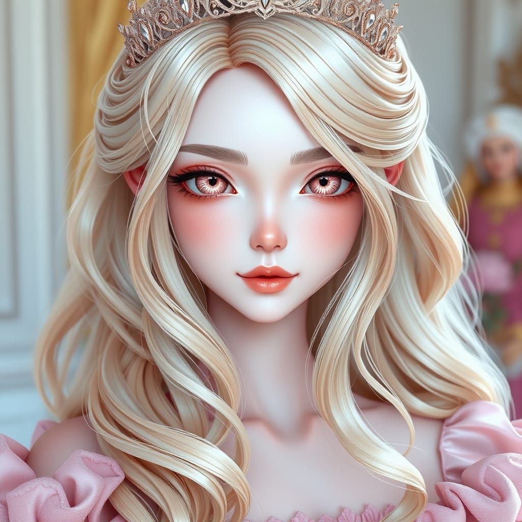 Ethereal Anime Princess in Hyper Realistic Fantasy... - AI Art