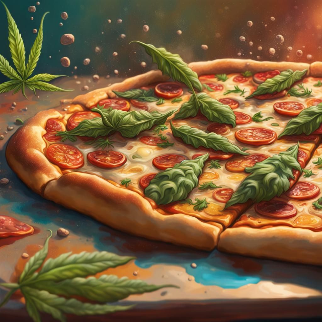 weed and pizza - AI Generated Artwork - NightCafe Creator