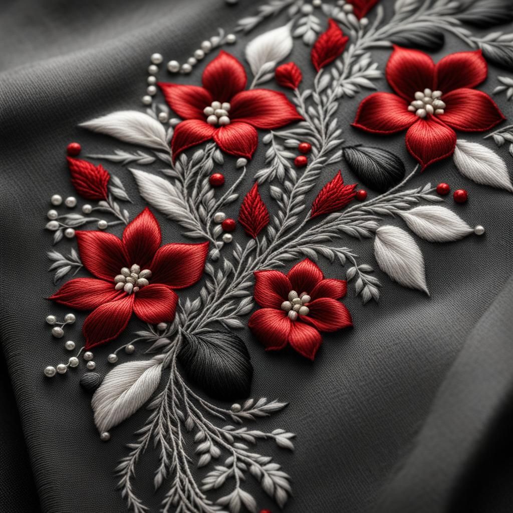 Embroidery on pants - AI Generated Artwork - NightCafe Creator