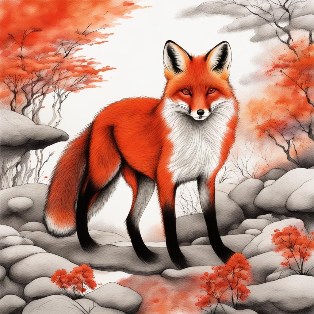 Zen Fox - AI Generated Artwork - NightCafe Creator