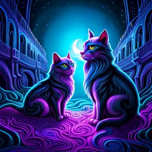 night cats - AI Generated Artwork - NightCafe Creator