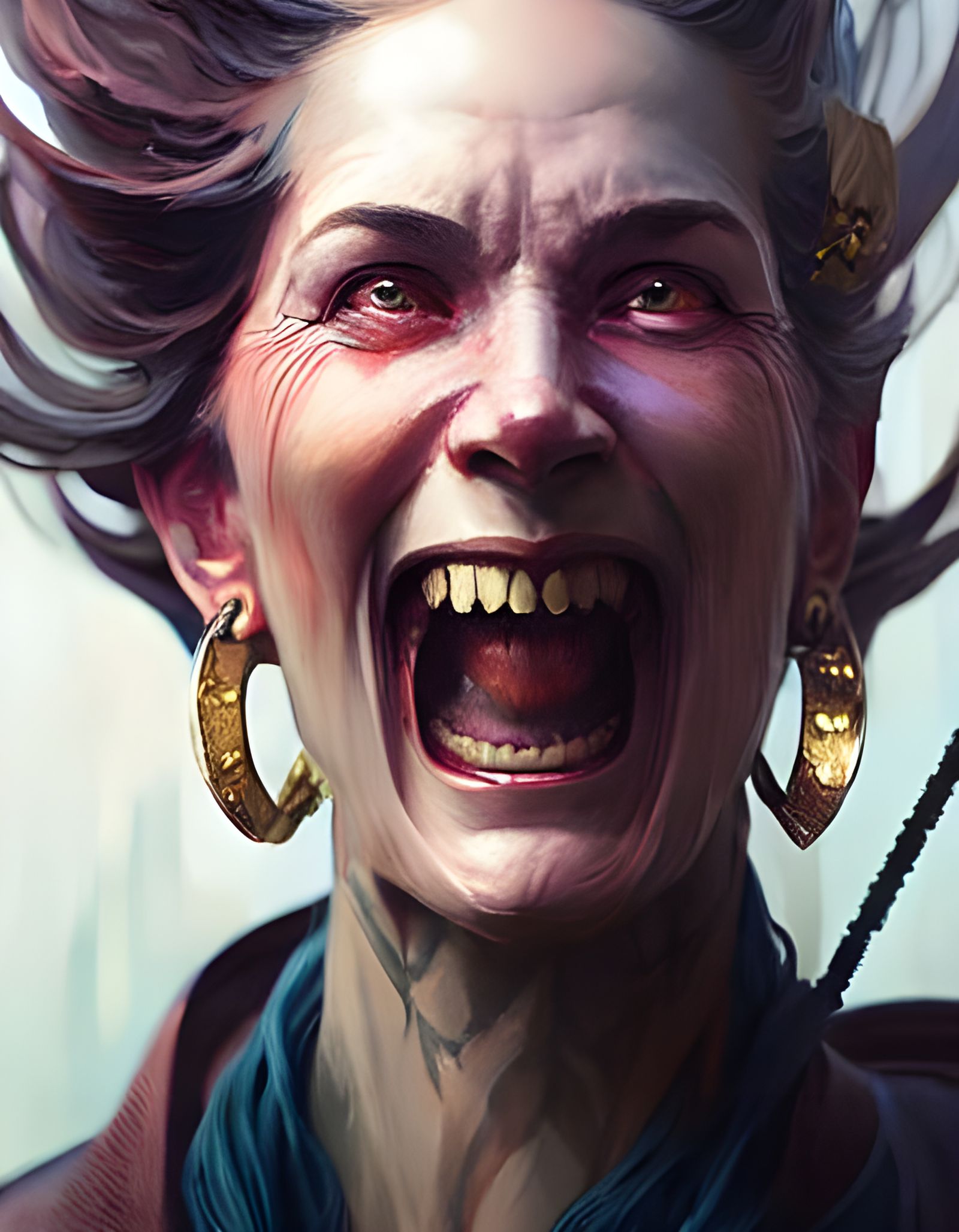 FURIOUS SCREAM PORTRAIT - AI Generated Artwork - NightCafe Creator