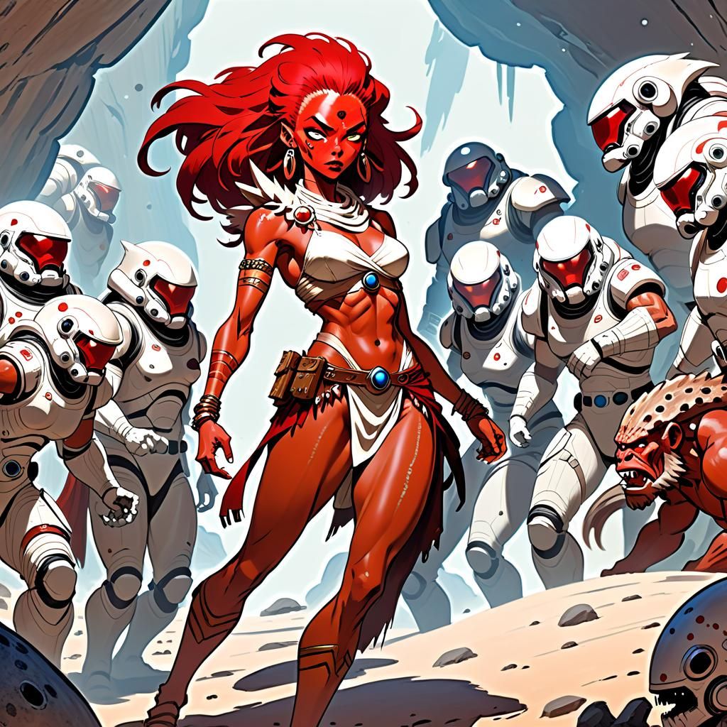 Space Marines Meet the Natives - AI Generated Artwork - NightCafe Creator