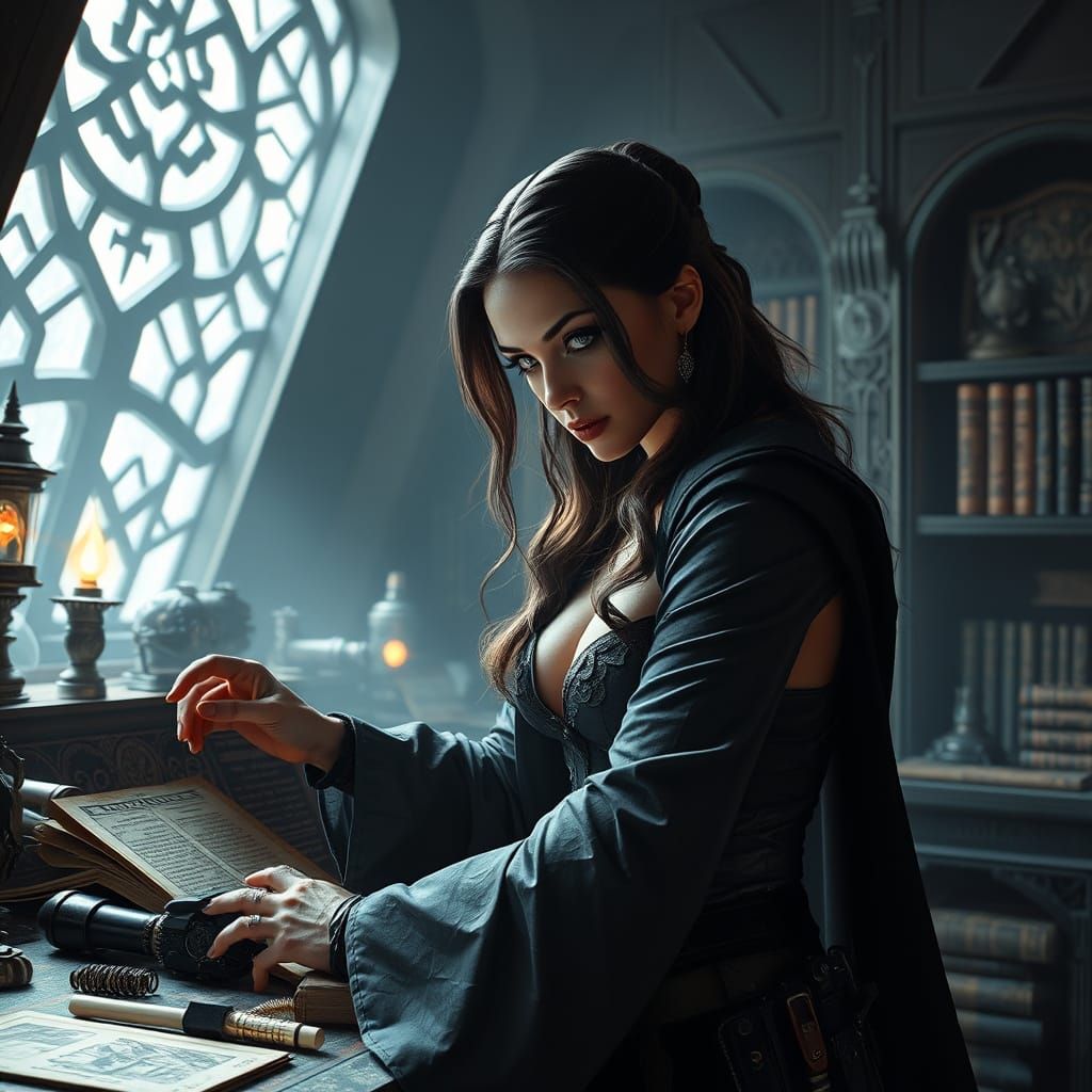 Sith Archivist Unveils Dark Secrets Within Ebon Sp... - AI Art