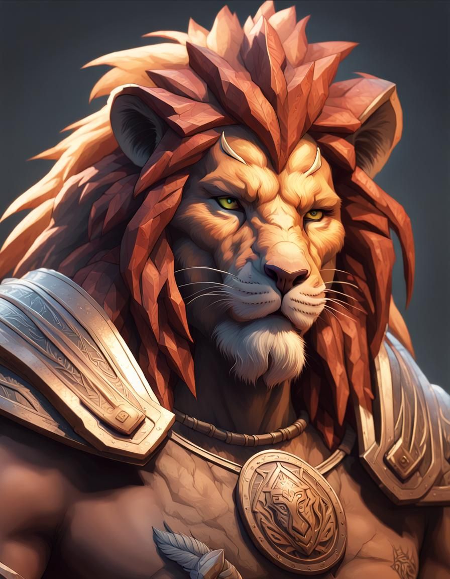Leonin Male 1 (ES) 2 - AI Generated Artwork - NightCafe Creator