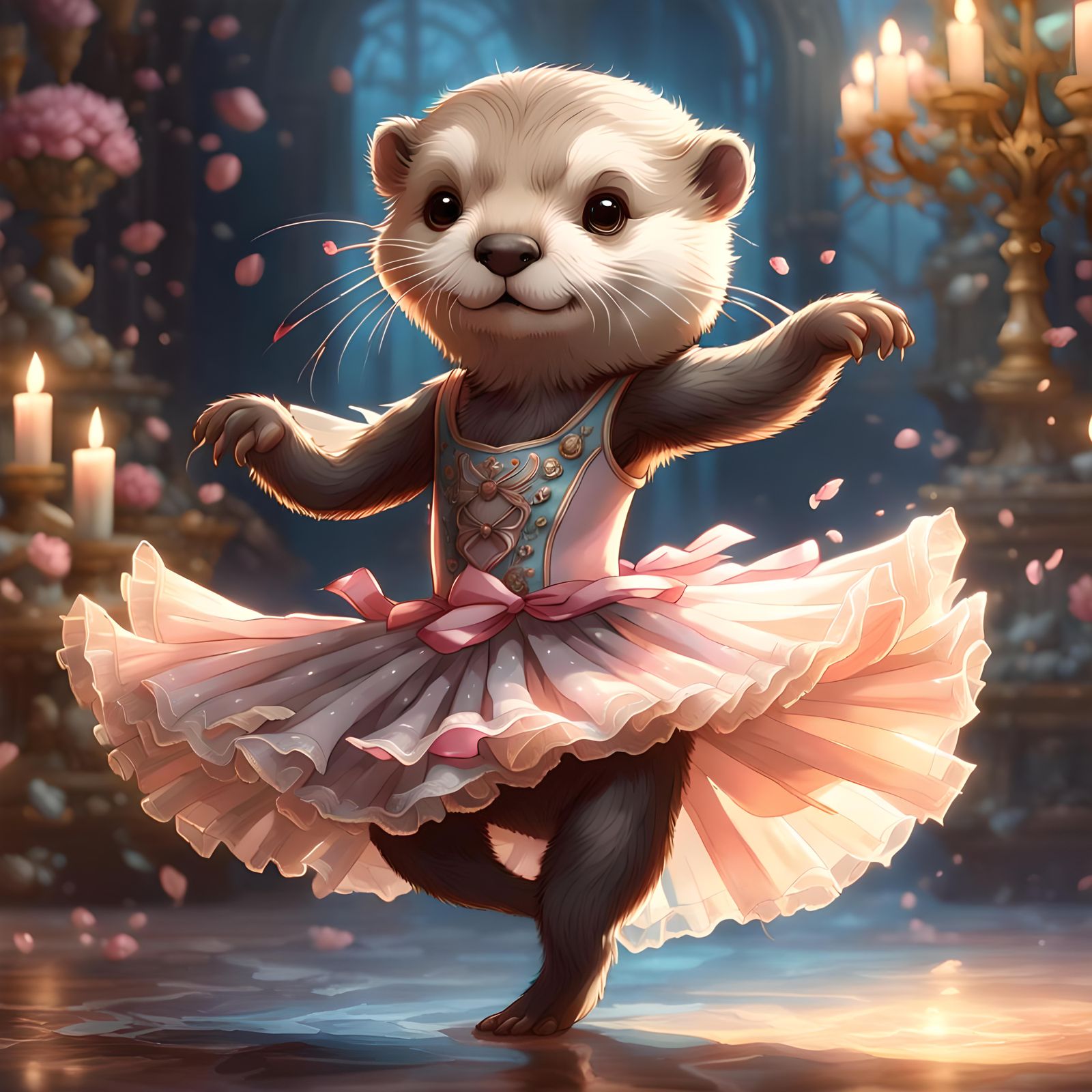 Ballerina Otter - AI Generated Artwork - NightCafe Creator