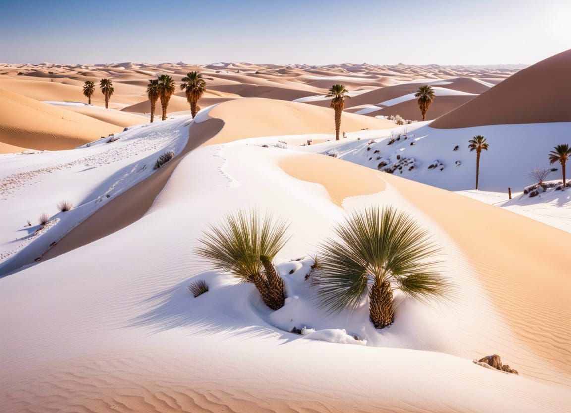 Snow-covered Sahara Desert - AI Generated Artwork - NightCafe Creator