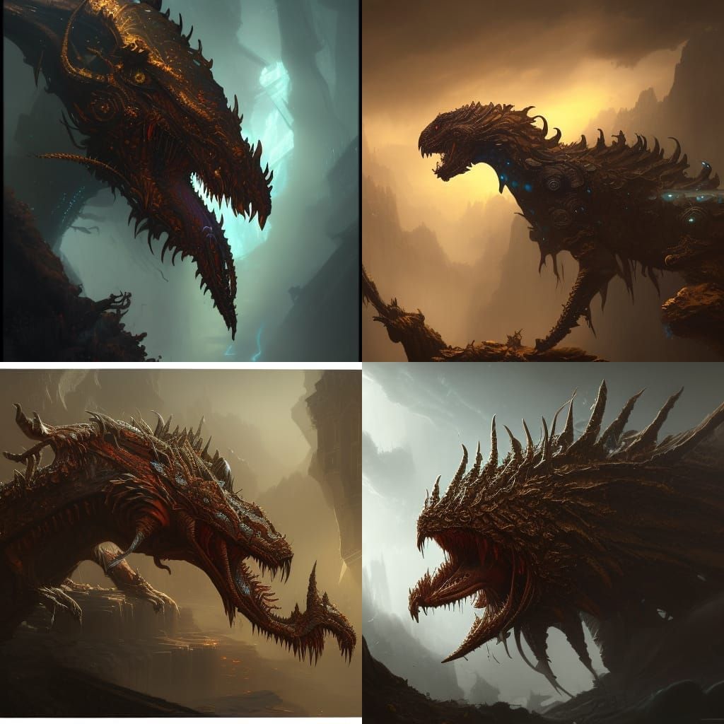 Lizard monsters 1 - AI Generated Artwork - NightCafe Creator