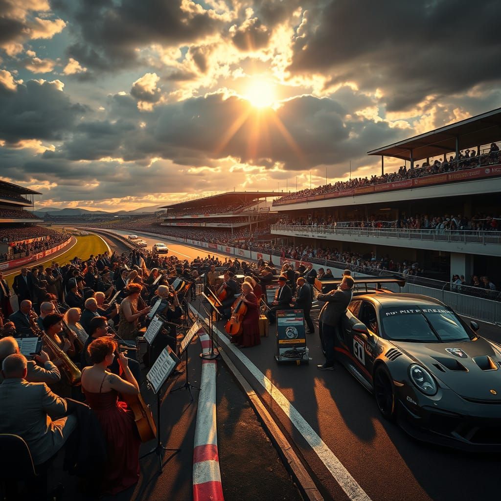 racetrack corner orchestra - Dramatic Rennsport Orchestra Sc...