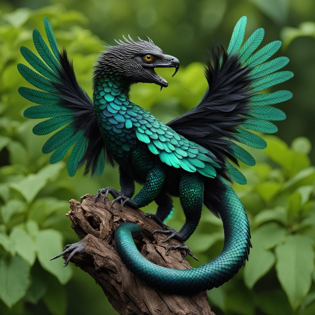 Quetzalcoatl, the winged serpent in Aztec belief,… A gorgeous winged ...