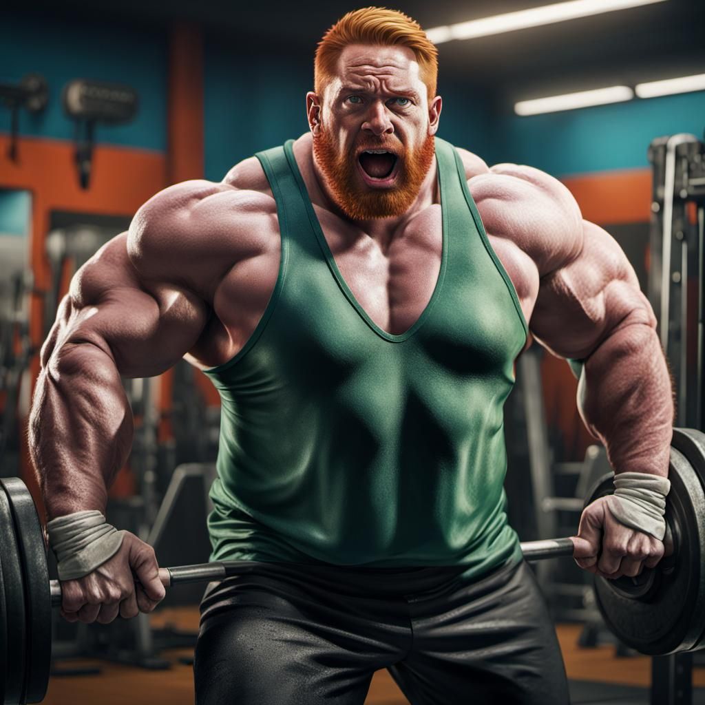 Ginger Powerlifter - AI Generated Artwork - NightCafe Creator