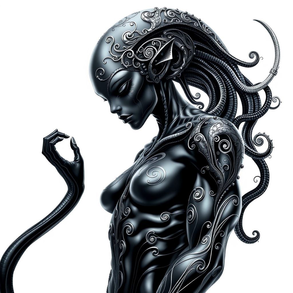 Ummmm IDK - Ethereal Warrior Goddess in Metallic Black with ...