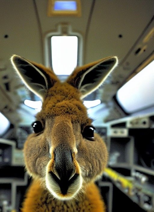 “This is your Captain speaking..” - photograph of kangaroo behind the ...