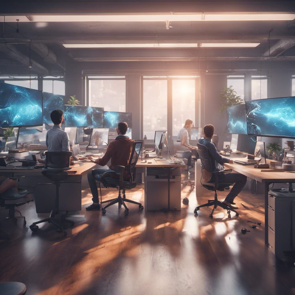 A team of software engineers working together to solve the same problem ...