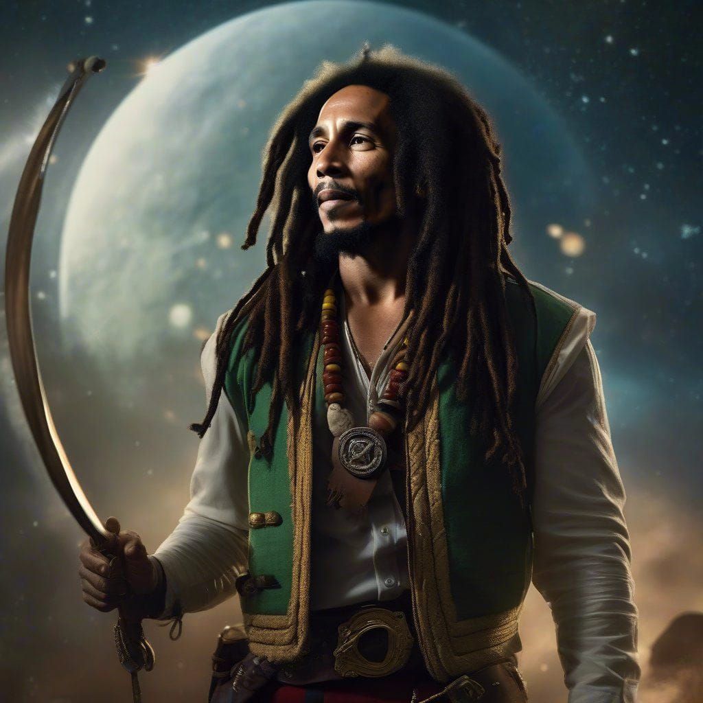 Bob Marley as space pirate, WLOP, tom bagshaw, Photo Taken on Nikon ...