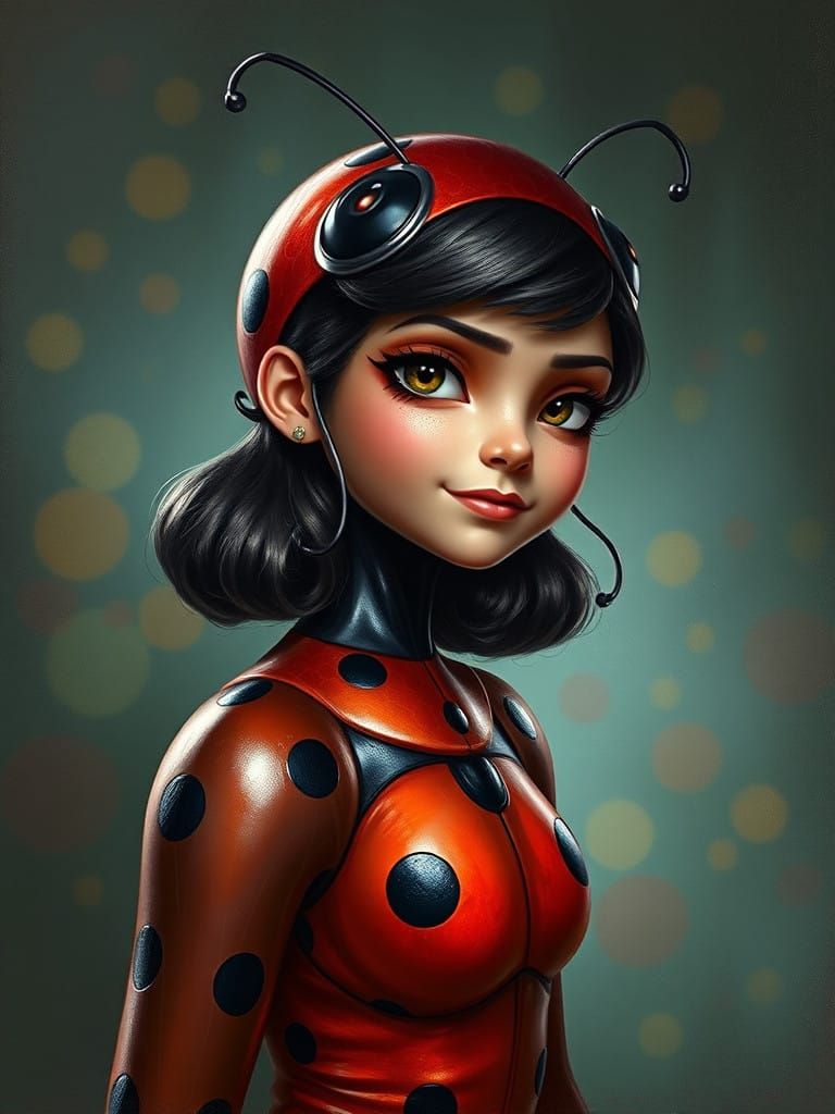 Ethereal Ladybug in Oil Painting Style - AI Art