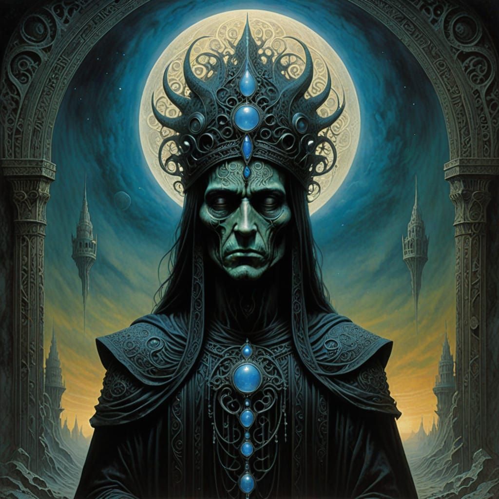 Ethereal Staff in Art Nouveau Style with Crescent ... - AI Art