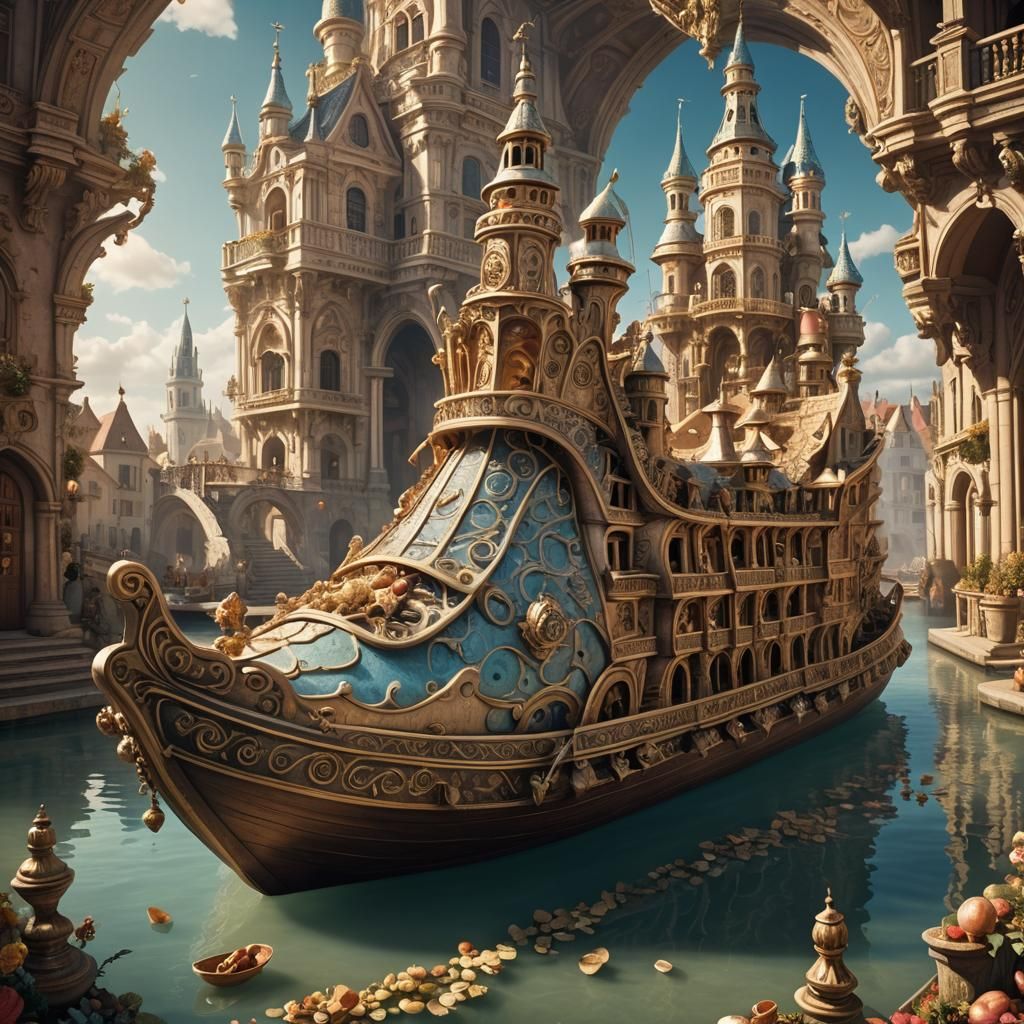 Baroque boat - AI Generated Artwork - NightCafe Creator