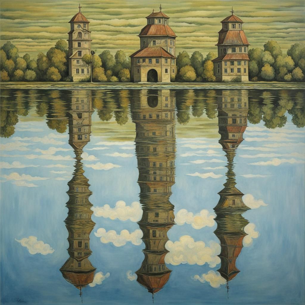 water reflection illusion , István Orosz - AI Generated Artwork ...