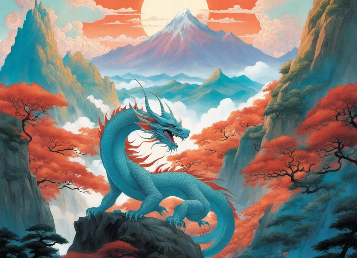 Cyan Dragon - AI Generated Artwork - NightCafe Creator