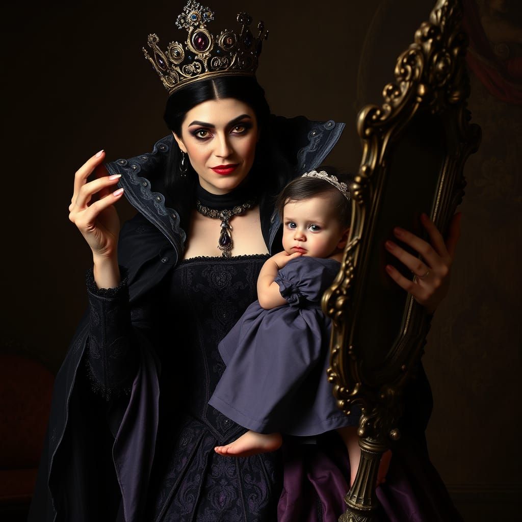 Regal 16th-Century German Evil Queen in Lavish Ren... - AI Art