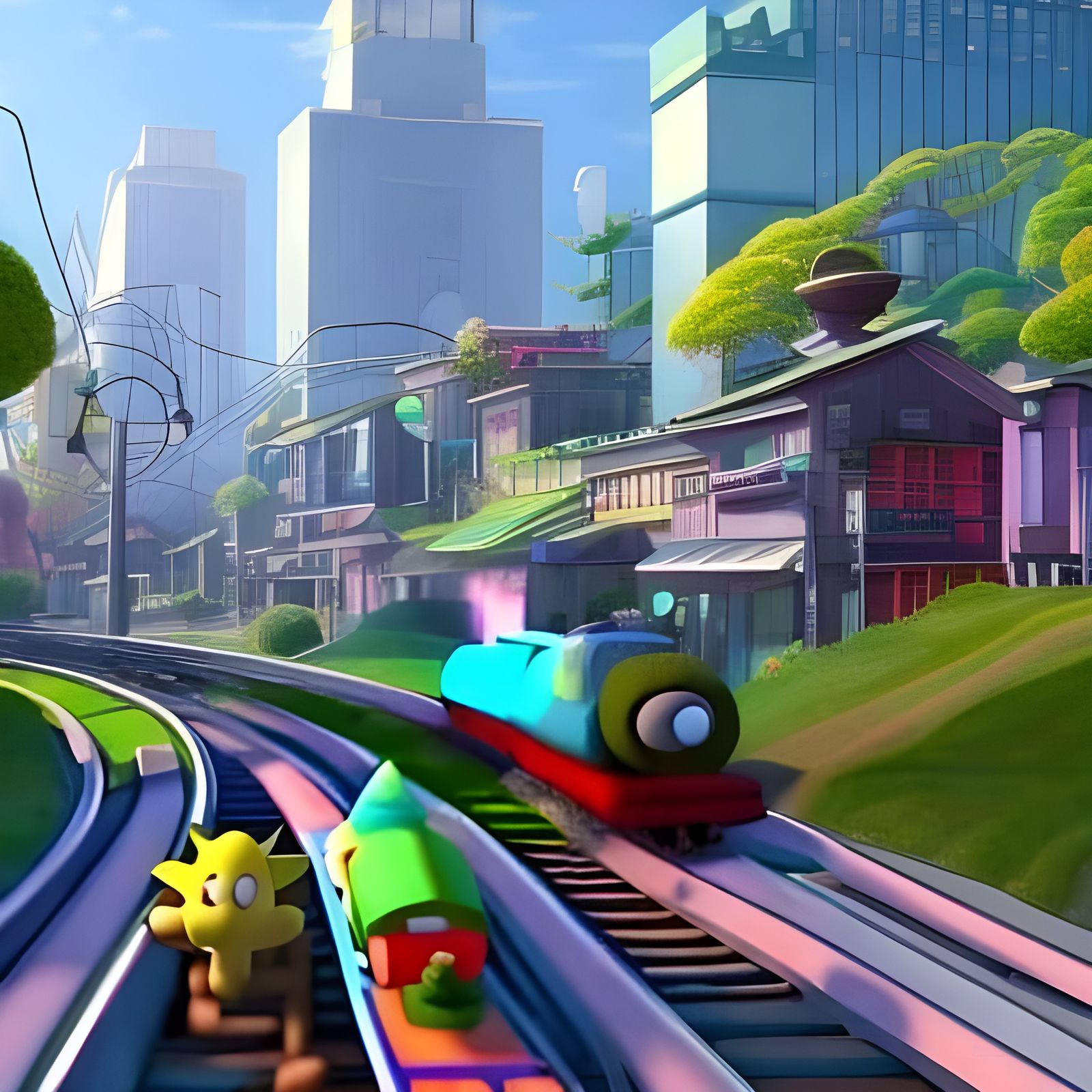 Solarpunk Train Kart Racer Concept Art - AI Generated Artwork ...