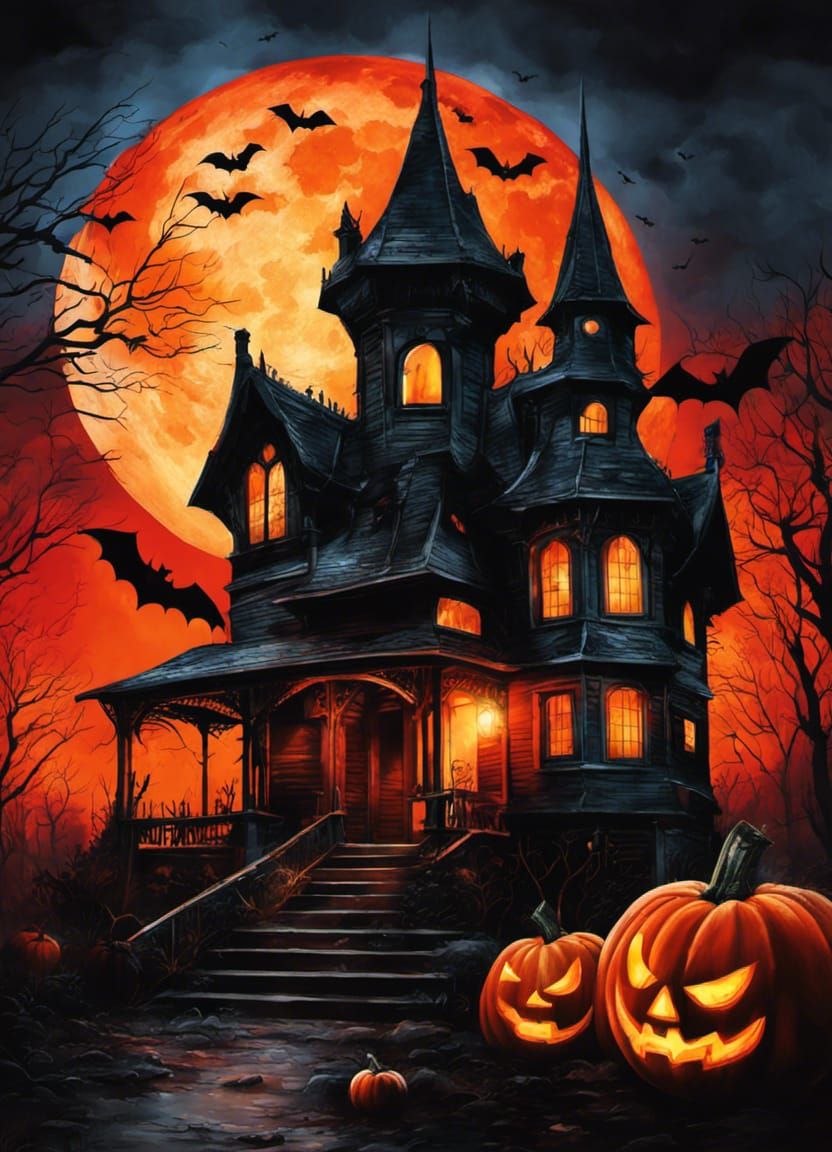 Haunted House - AI Generated Artwork - NightCafe Creator