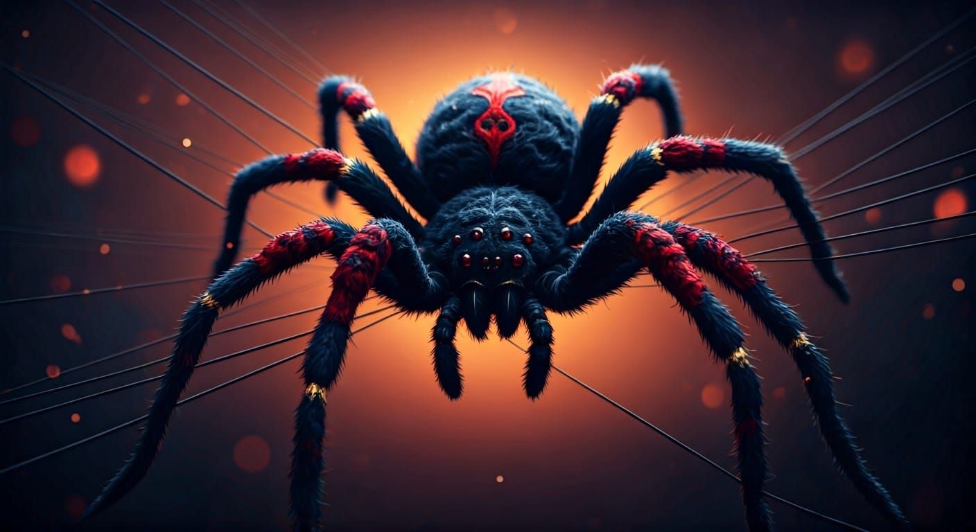 Unraveling colorful felted wool art of a black and red trimmed with ...