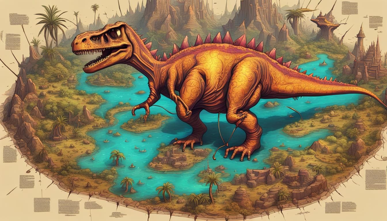 Dinosaur Map - AI Generated Artwork - NightCafe Creator