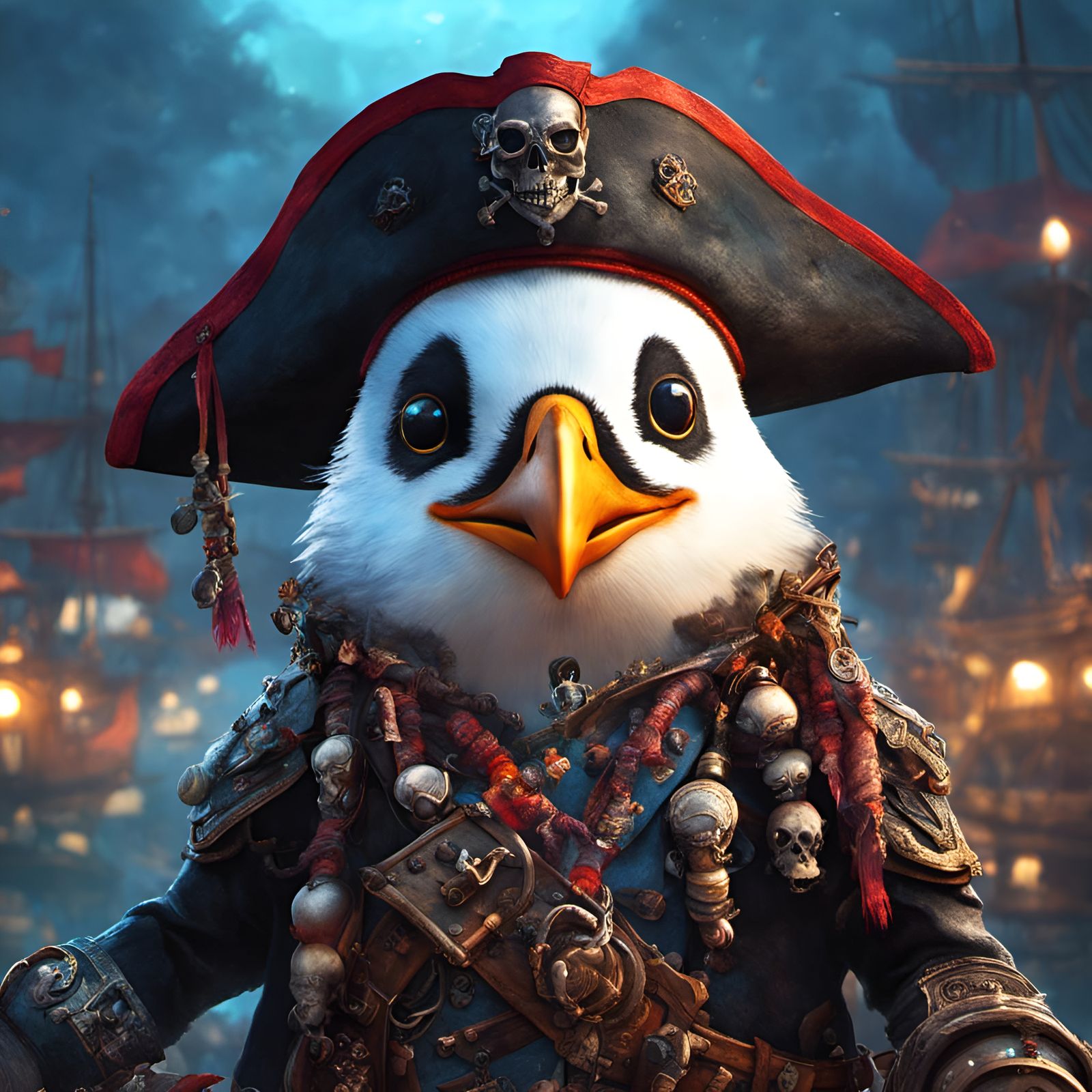 Captain Jack Penguin - AI Generated Artwork - NightCafe Creator