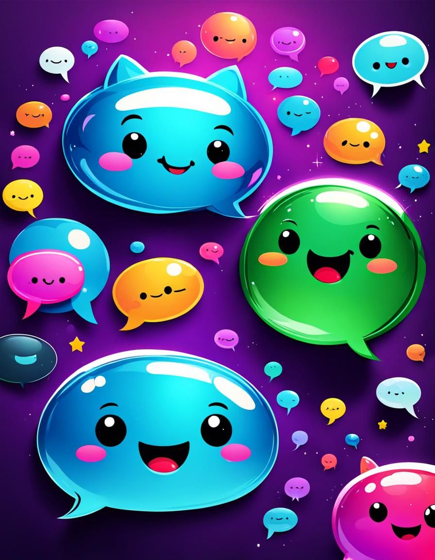 Cute Chat bubbles chatting with funny chat bubbles - AI Generated ...
