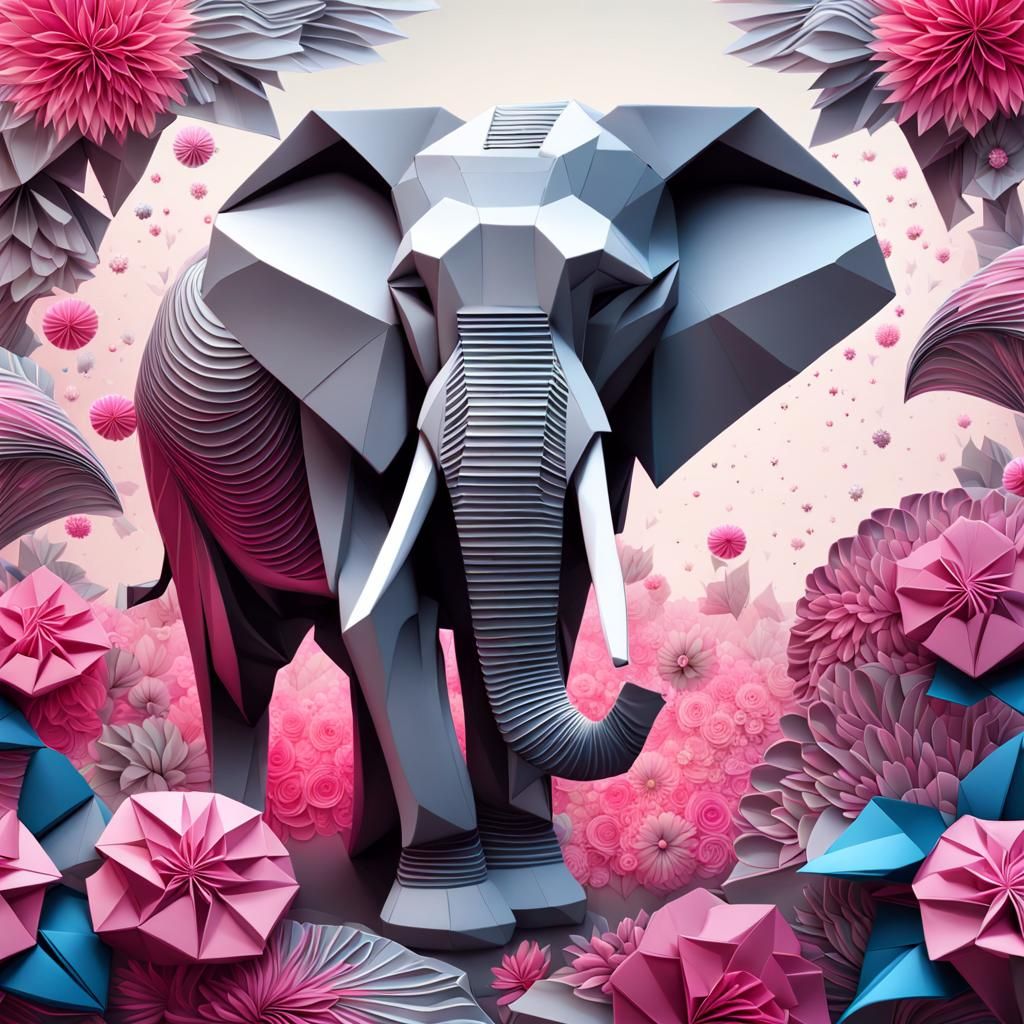 Origami Elephant - AI Generated Artwork - NightCafe Creator