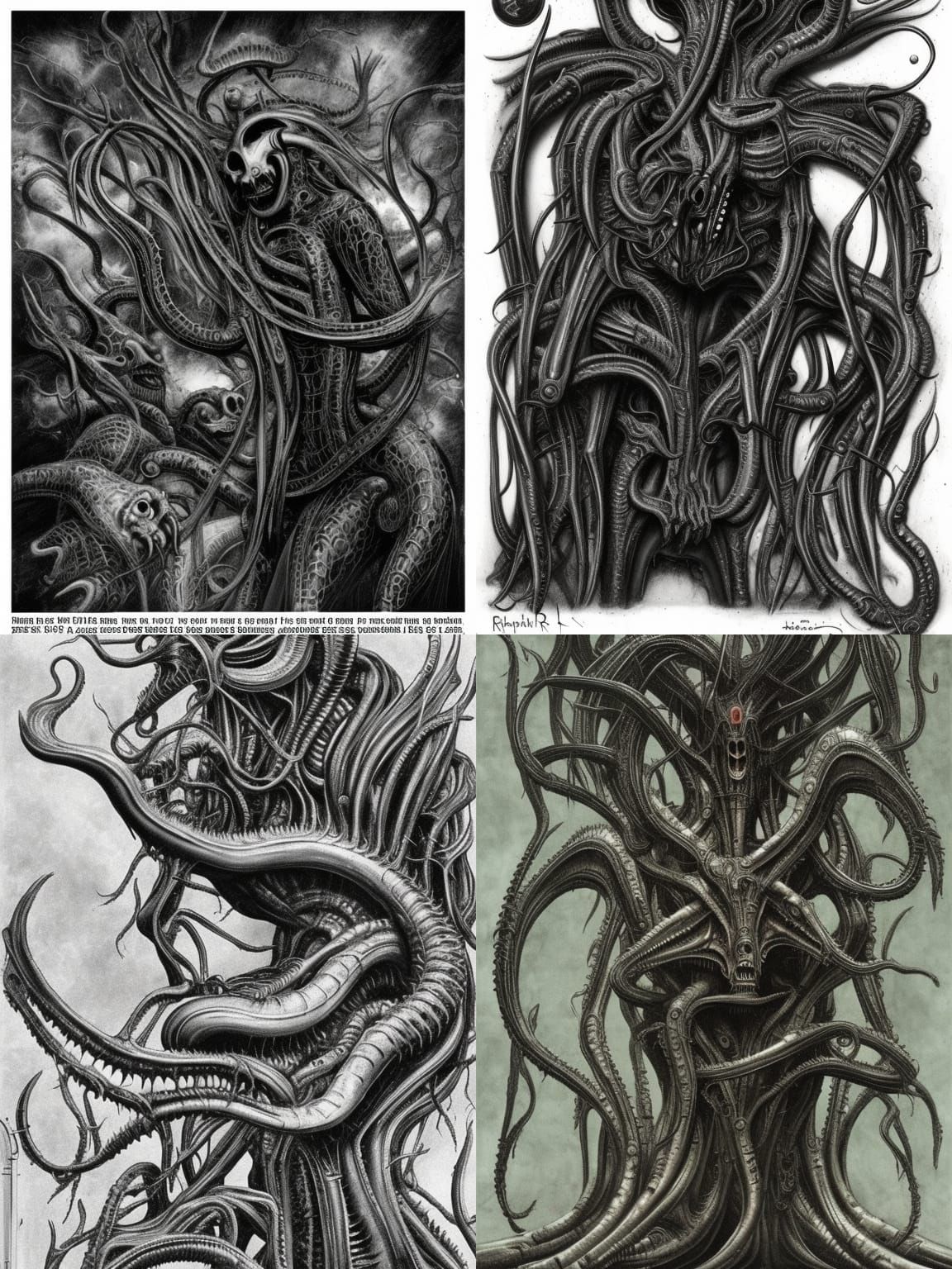 Naga H.R. Giger horror eldritch - AI Generated Artwork - NightCafe Creator