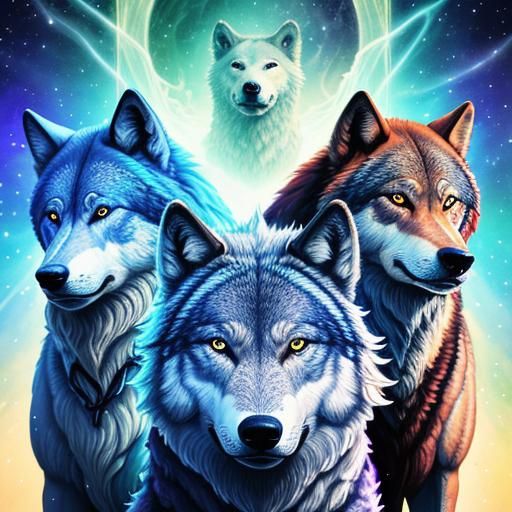 spirit animal three timber wolves - AI Generated Artwork - NightCafe ...