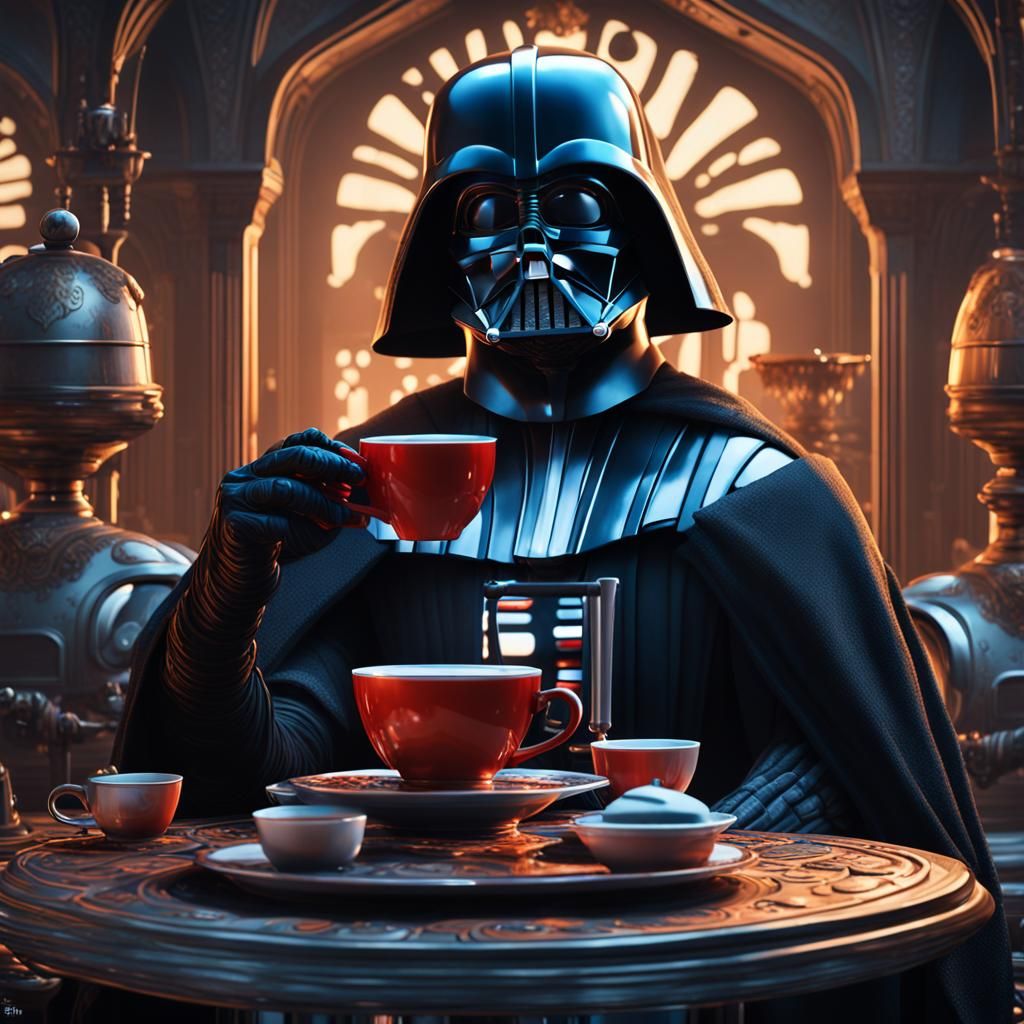 Darth Vader Tea Time 3 - AI Generated Artwork - NightCafe Creator