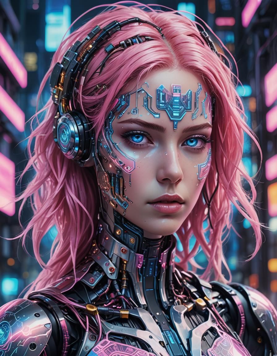 Cybernetic Bio-Punk Girl 2 - AI Generated Artwork - NightCafe Creator