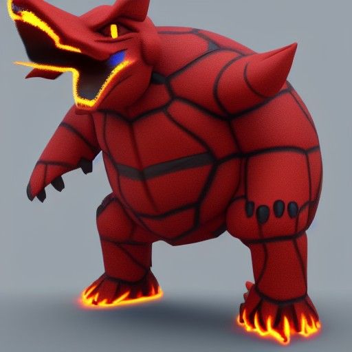 giant angry bipedal fire hog Pokémon japanese 4k cgi fullbody - AI ...