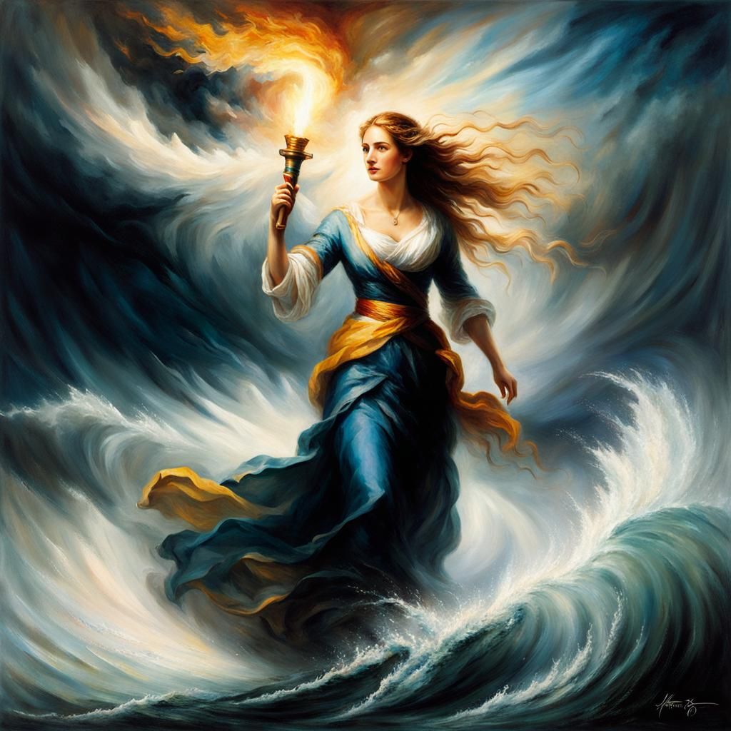 Lightbringer in the Storm - AI Generated Artwork - NightCafe Creator