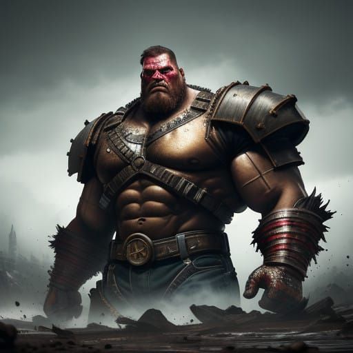 Imposing Hyperrealistic Juggernaut Roars in Splend... - AI Art