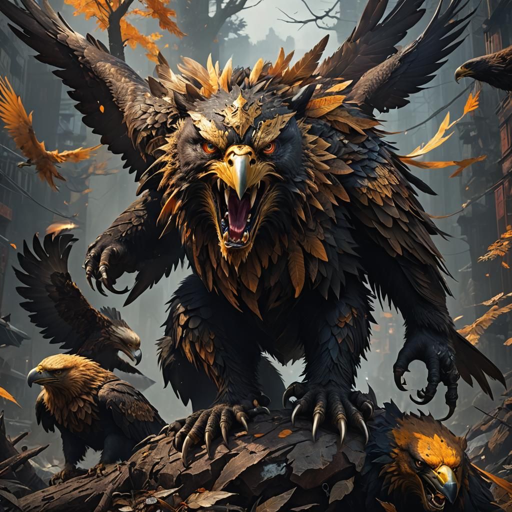 savage mutated eagle monster. - AI Generated Artwork - NightCafe Creator