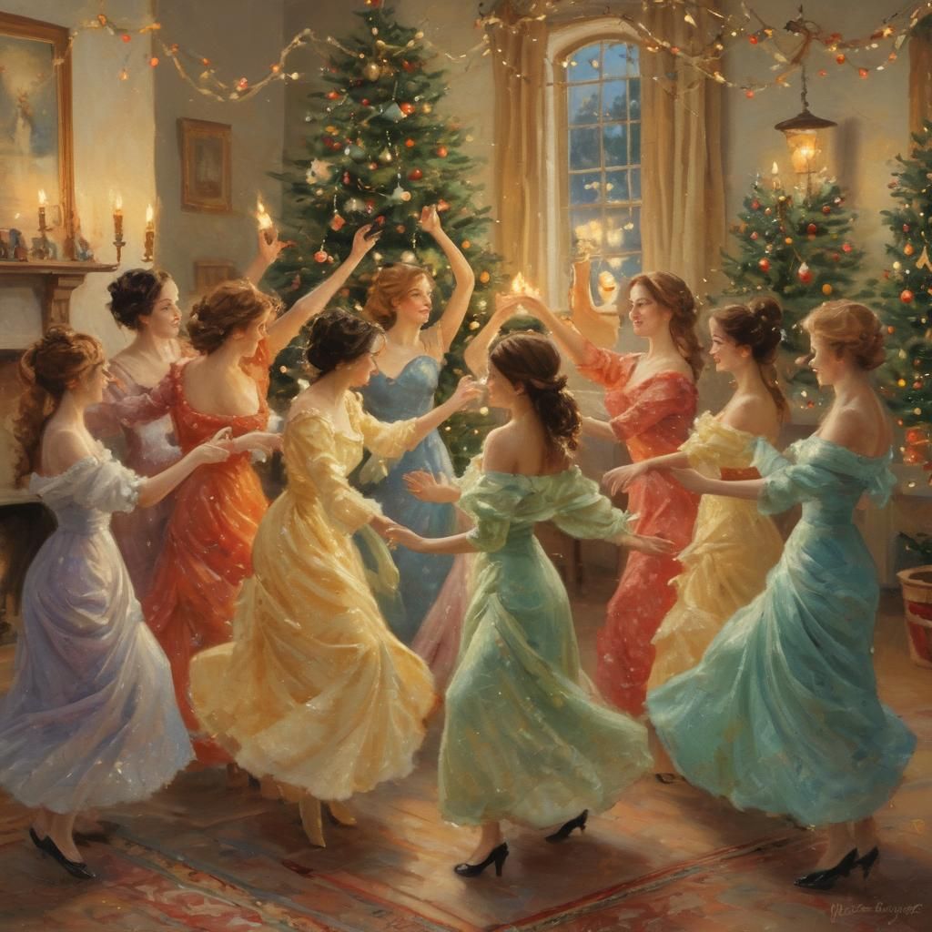 Nine ladies dancing- twelve days of Christmas
