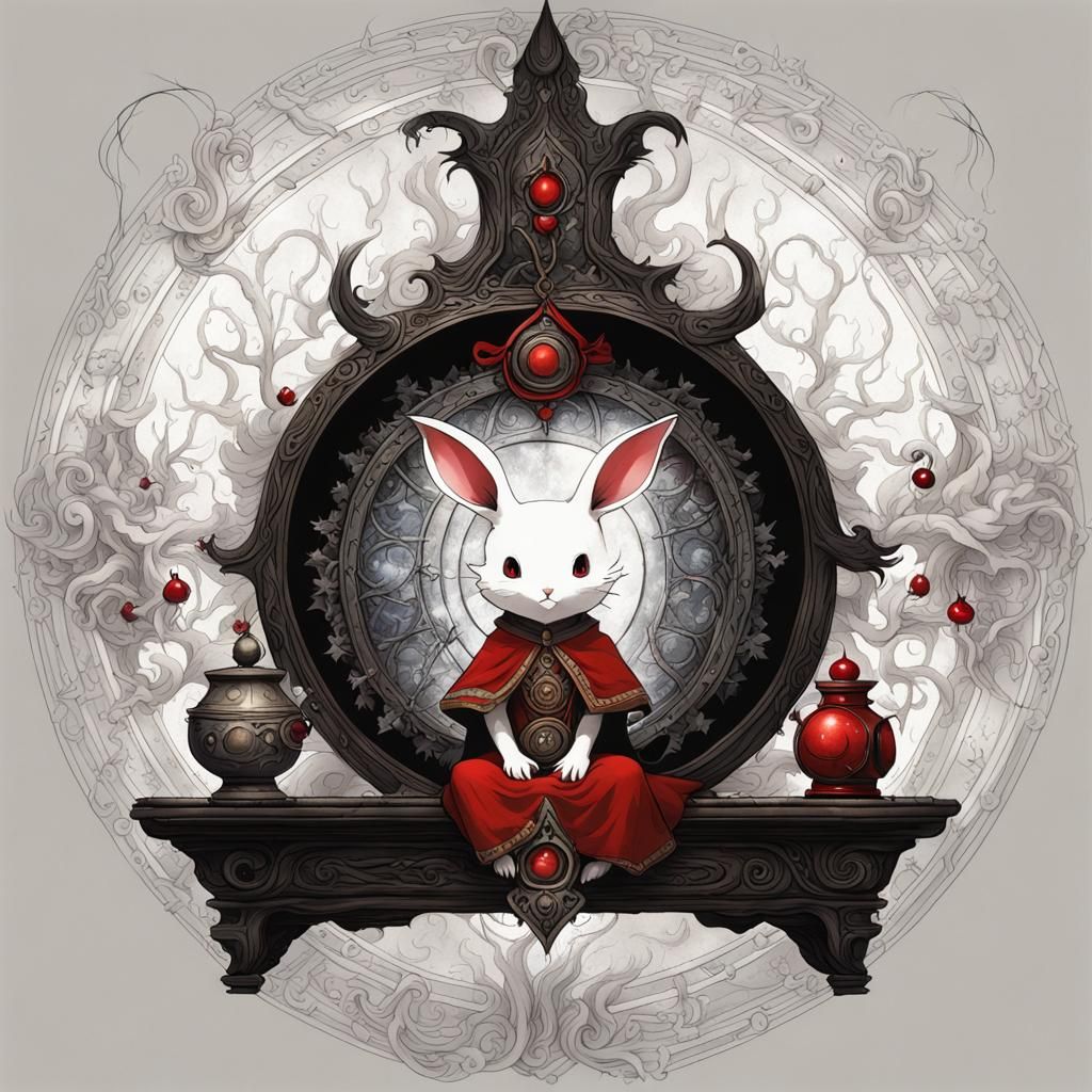 Red White Fantasy Bunny - AI Generated Artwork - NightCafe Creator