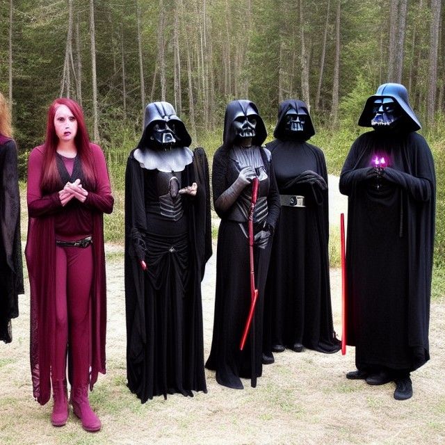 Sith Witches Coven Meeting: Dark Magic Gathering - AI Art