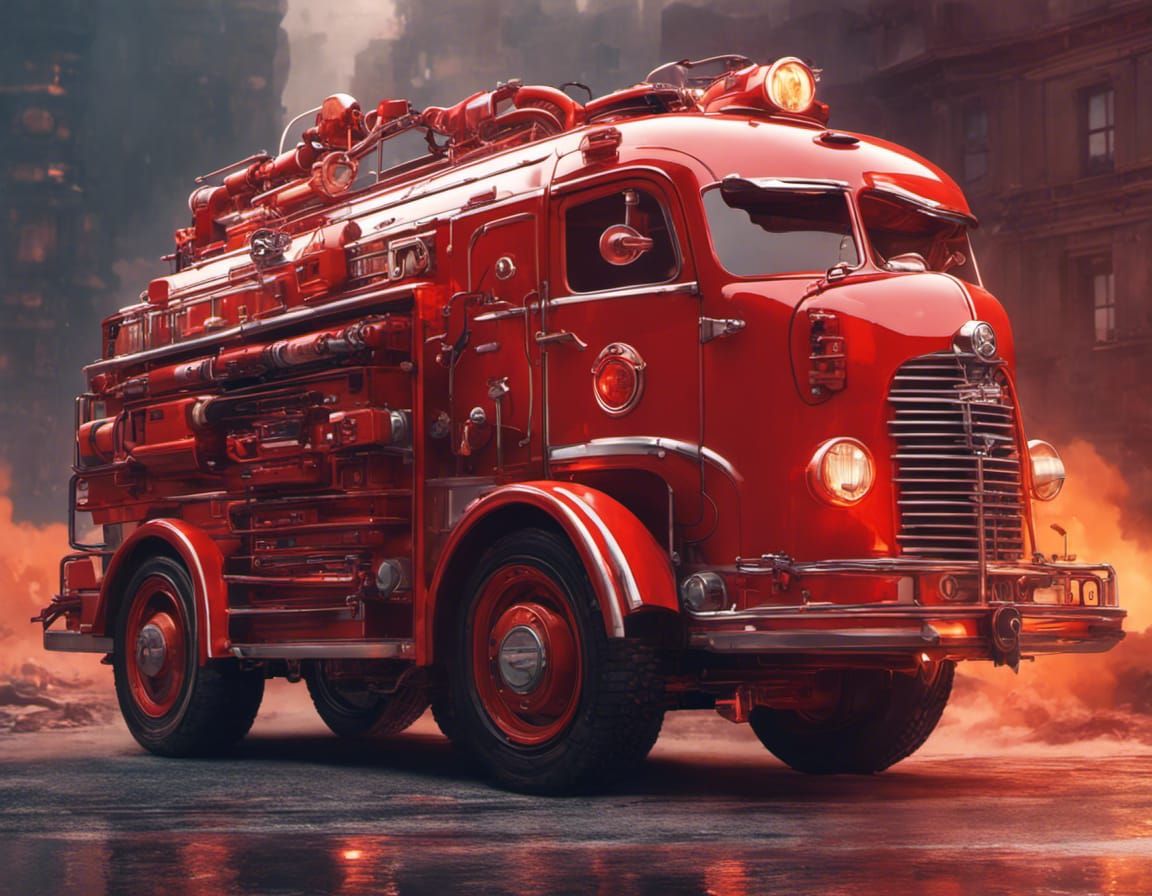 Fire Engine, Rome 1913 (Alternate Universe) - AI Generated Artwork ...