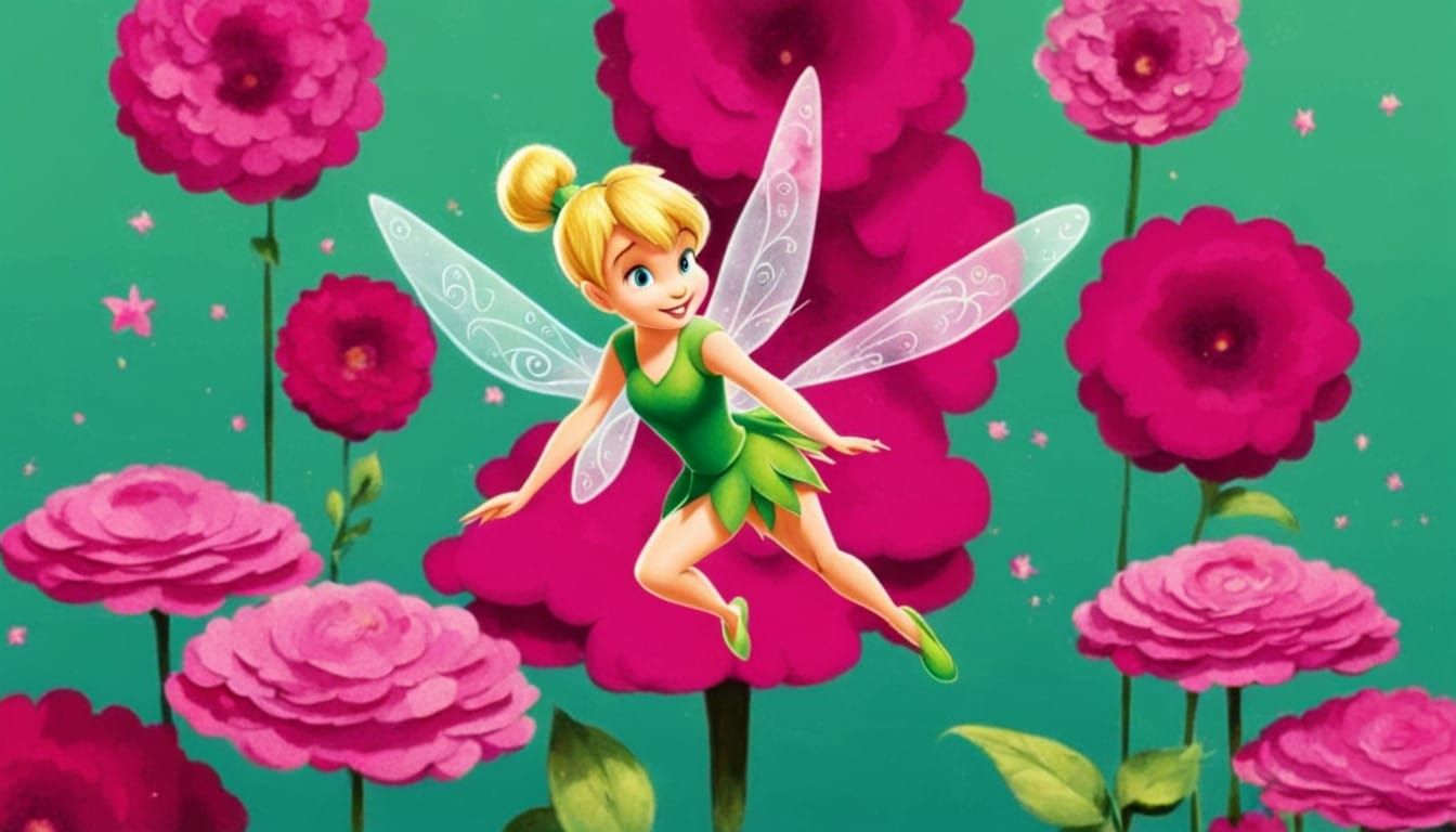 Tinkerbell - Whimsical Fairy in a Sparkling Atmosphere