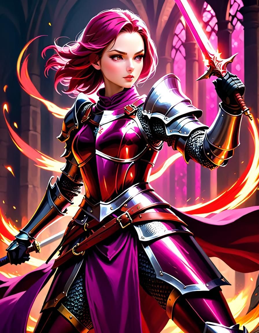 Magenta Knight - AI Generated Artwork - NightCafe Creator