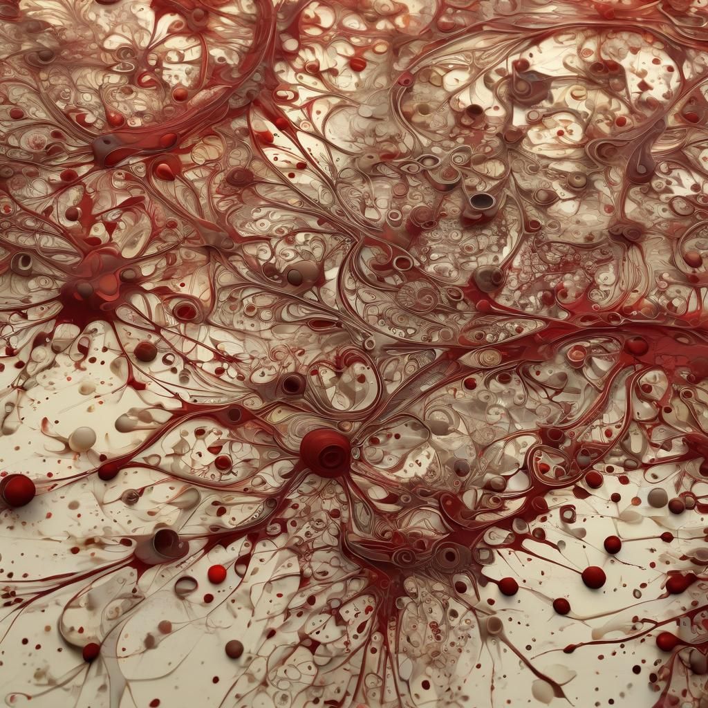 A Cryptic Tapestry: Blood Splatters Unite in Ancie... - AI Art