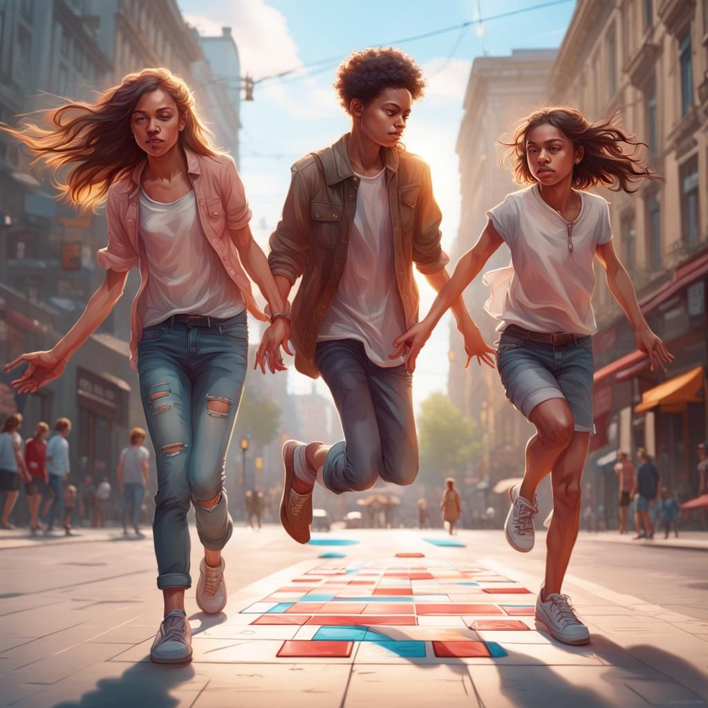 Hopscotch - AI Generated Artwork - NightCafe Creator